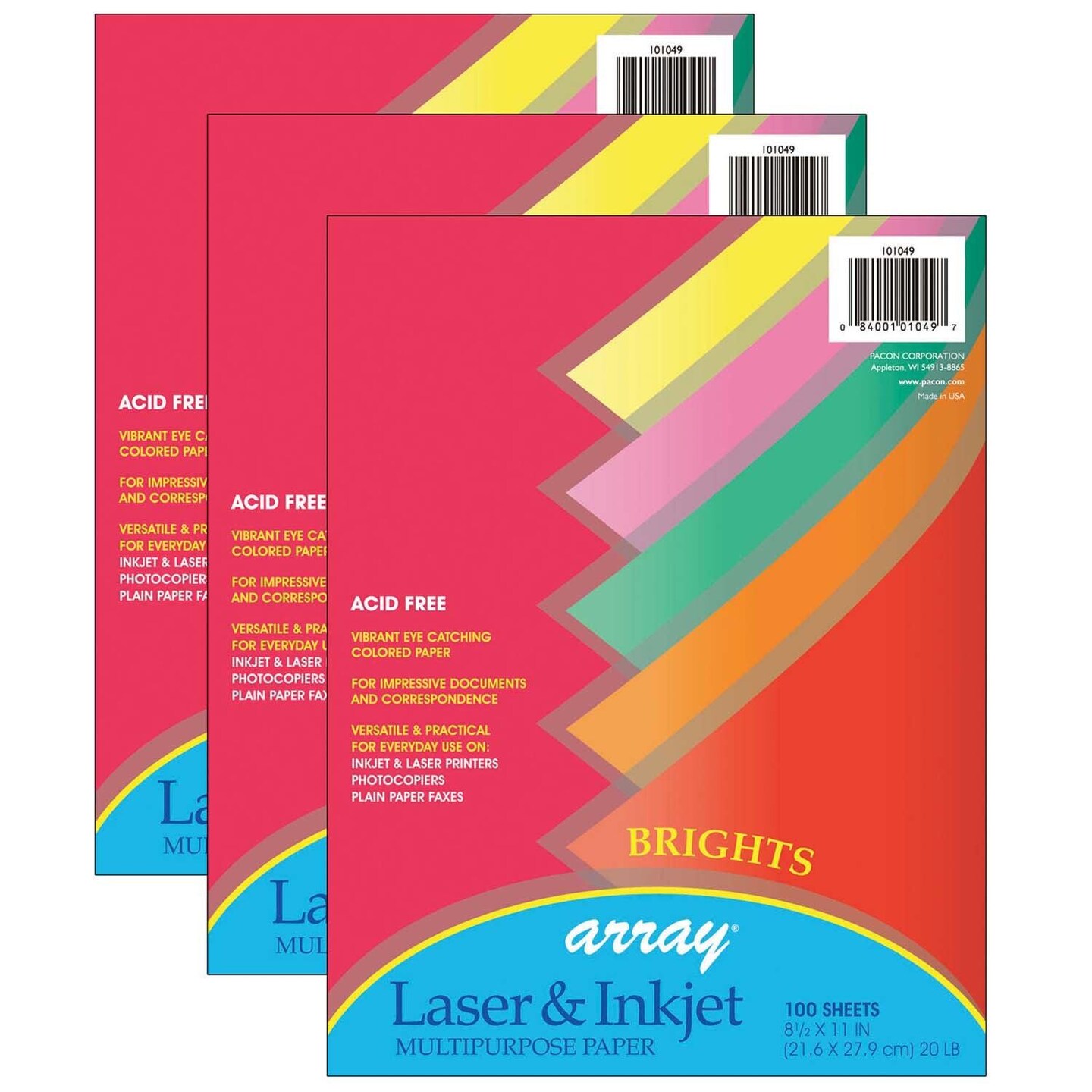 Bright Multi-Purpose Paper, 5 Assorted Colors, 20 lb., 8-1/2" x 11 ...