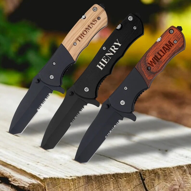 Personalized Knives Knife Gift Mens Knives Boyfriend Knives Folding ...