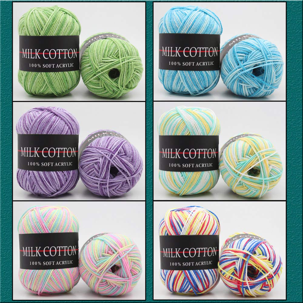 6 Pieces 300g Yarn Skeins Assorted Colors Crochet Yarn,Acrylic Yarn ...