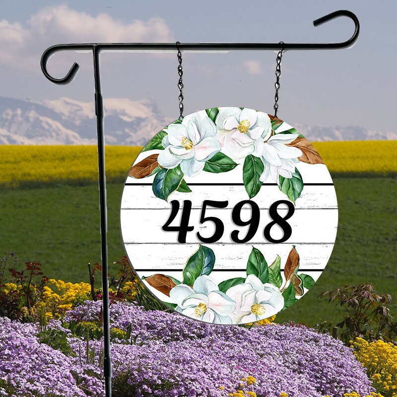 Magnolia Sign Personalized with House Number or Last Name for Garden ...