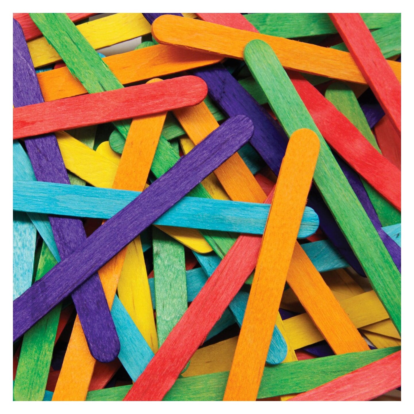 Regular Craft Sticks, Bright Hues Assorted, 4-1/2" x 3/8", 1000 Pieces ...