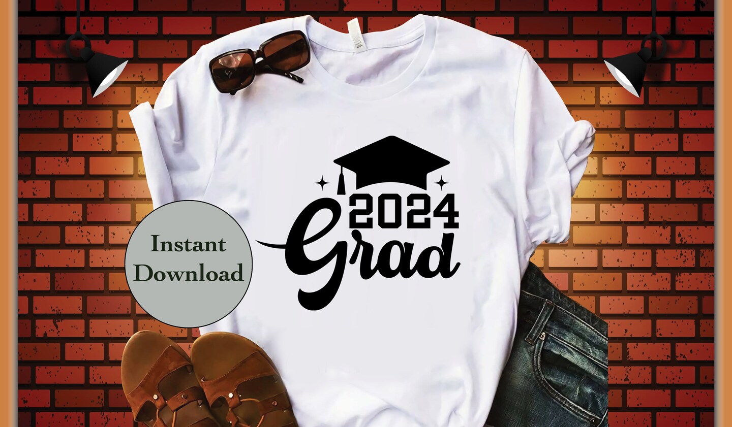 Graduation Decor SVG PNG DXF EPS JPG File Bundle Digital Download, 2024 ...