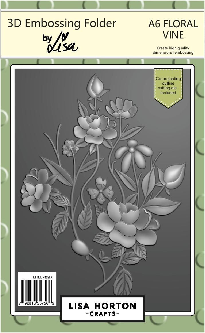 Lisa Horton --That Craft Place Floral Vine A6 3D Embossing Folder with ...
