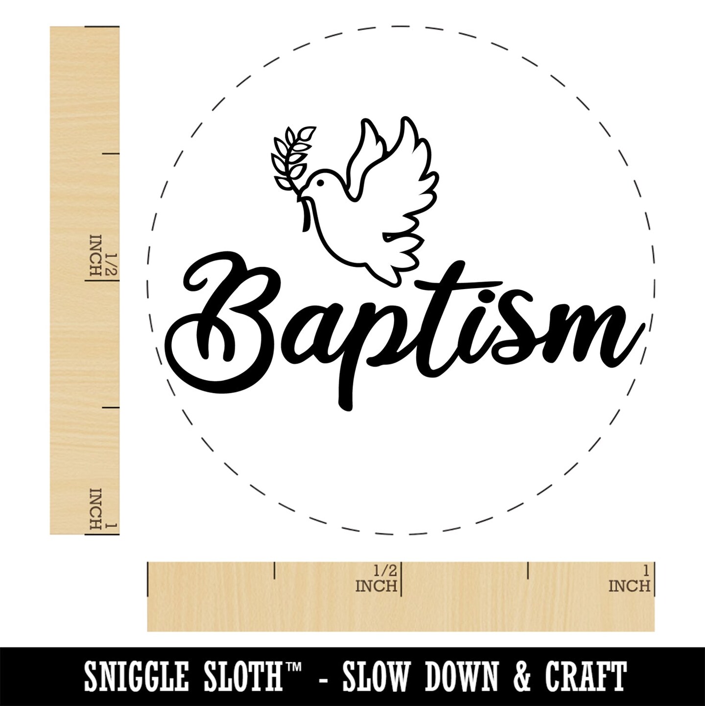 Baptism Dove Christening Self-Inking Rubber Stamp Ink Stamper for ...