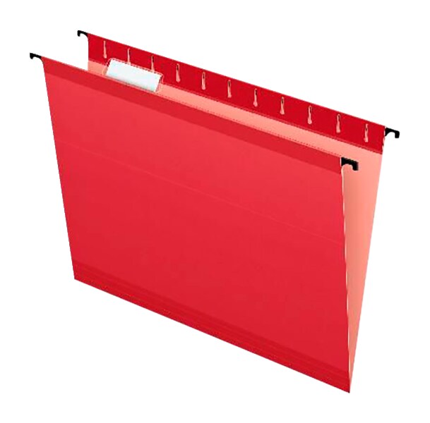 Pendaflex SureHook Hanging File Folder, Letter Size, 1/5 Cut Tabs, Red ...
