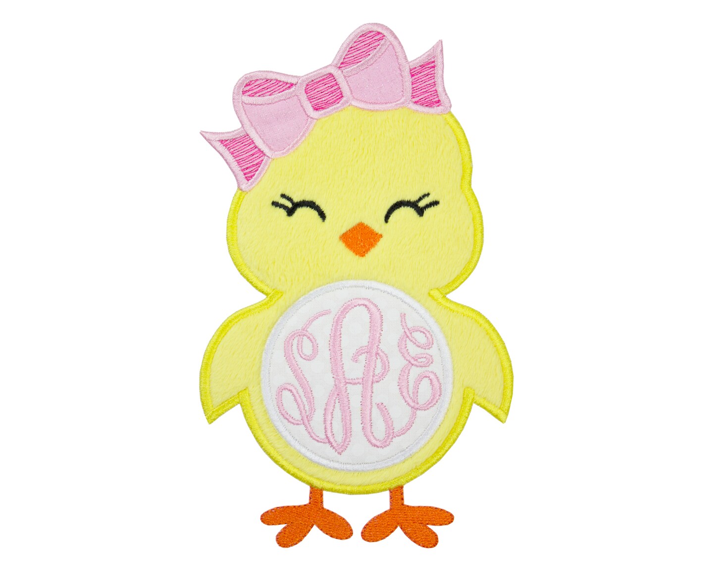 Girl Easter Chick Monogram Sew or Iron on Embroidered Patch ...