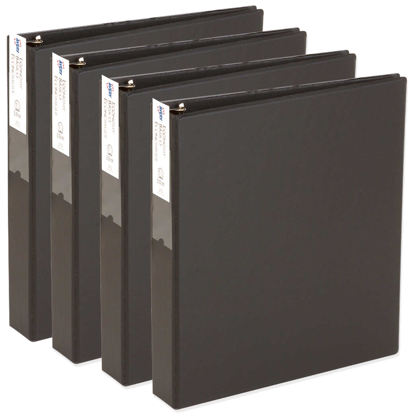 Avery Economy 3 Ring Binders, 1.5 Inch Round Rings, Spine Label Holder ...