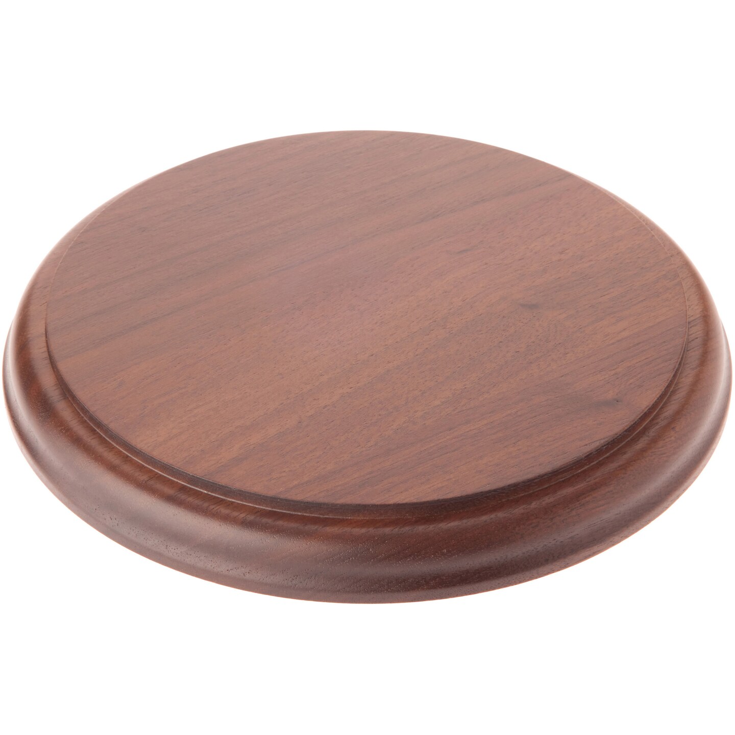 Plymor Solid Walnut Round Wood Display Base with Ogee Edge, 7.5" W x 7. ...