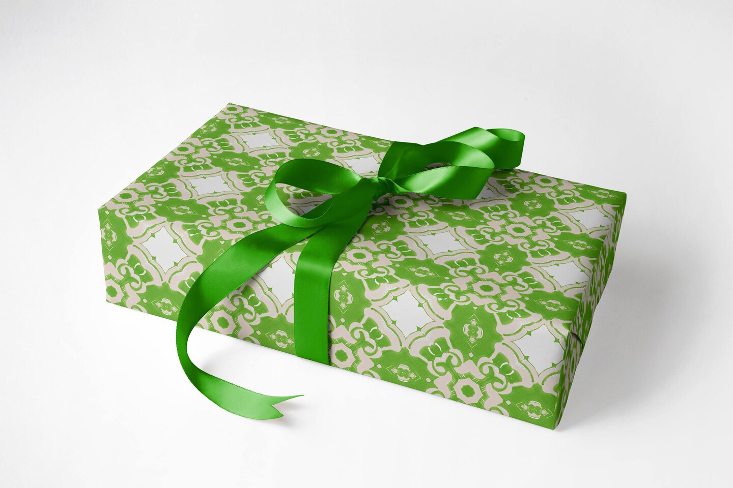 Wrapping Paper By The Yard ~ Alexandria Green Medallion Paper 30 Wide Wrapping Paper Rolls