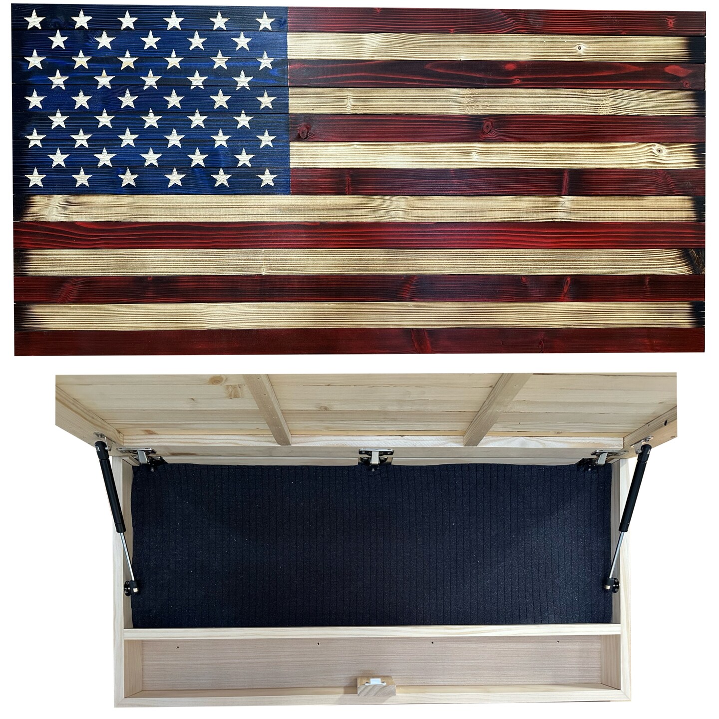 Large American Flag Hidden Gun Storage Cabinet (Red and Blue or Black ...
