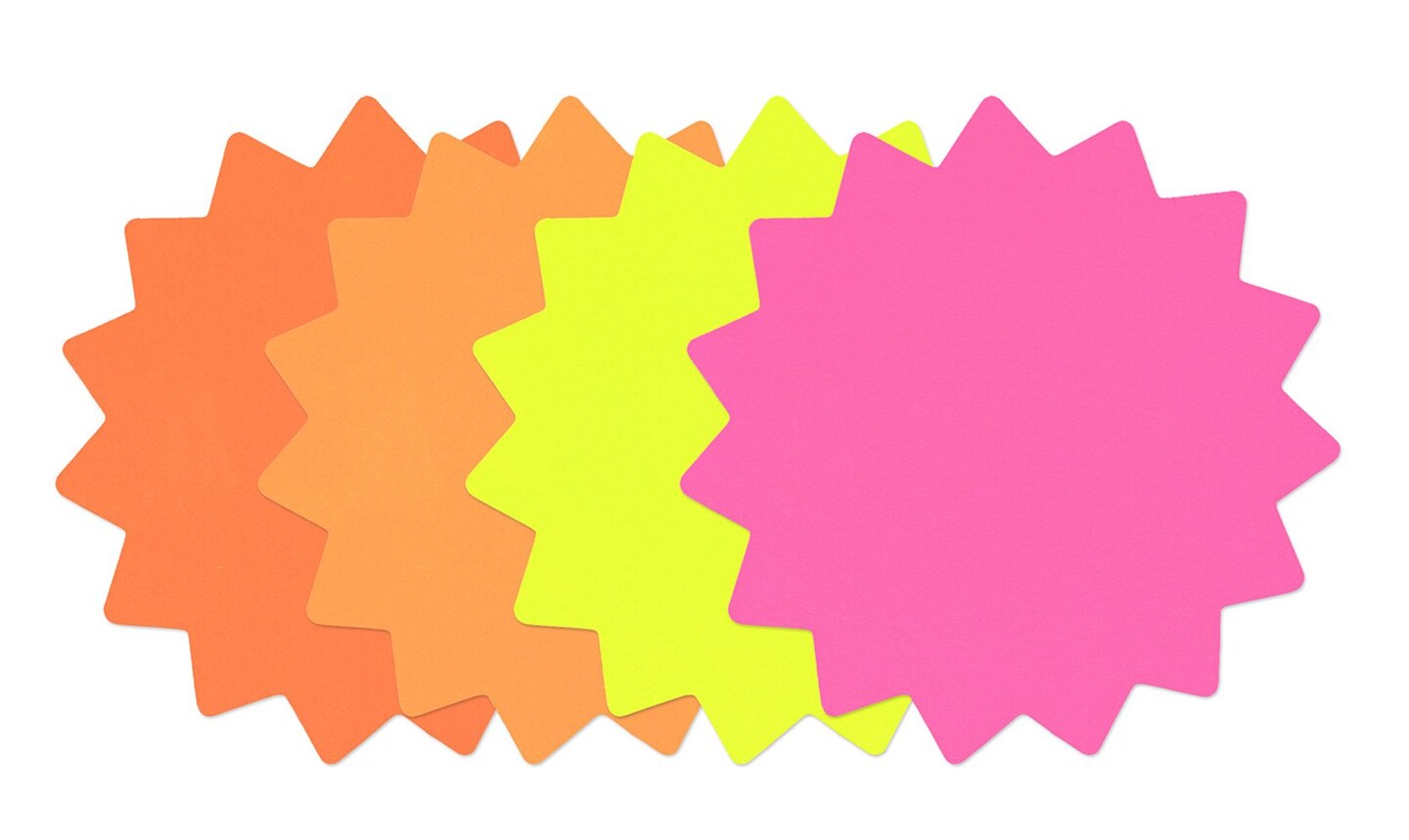 COSCO Write-On Signs, Die-Cut Round Burst Shape, Multi-Color Vibrant ...