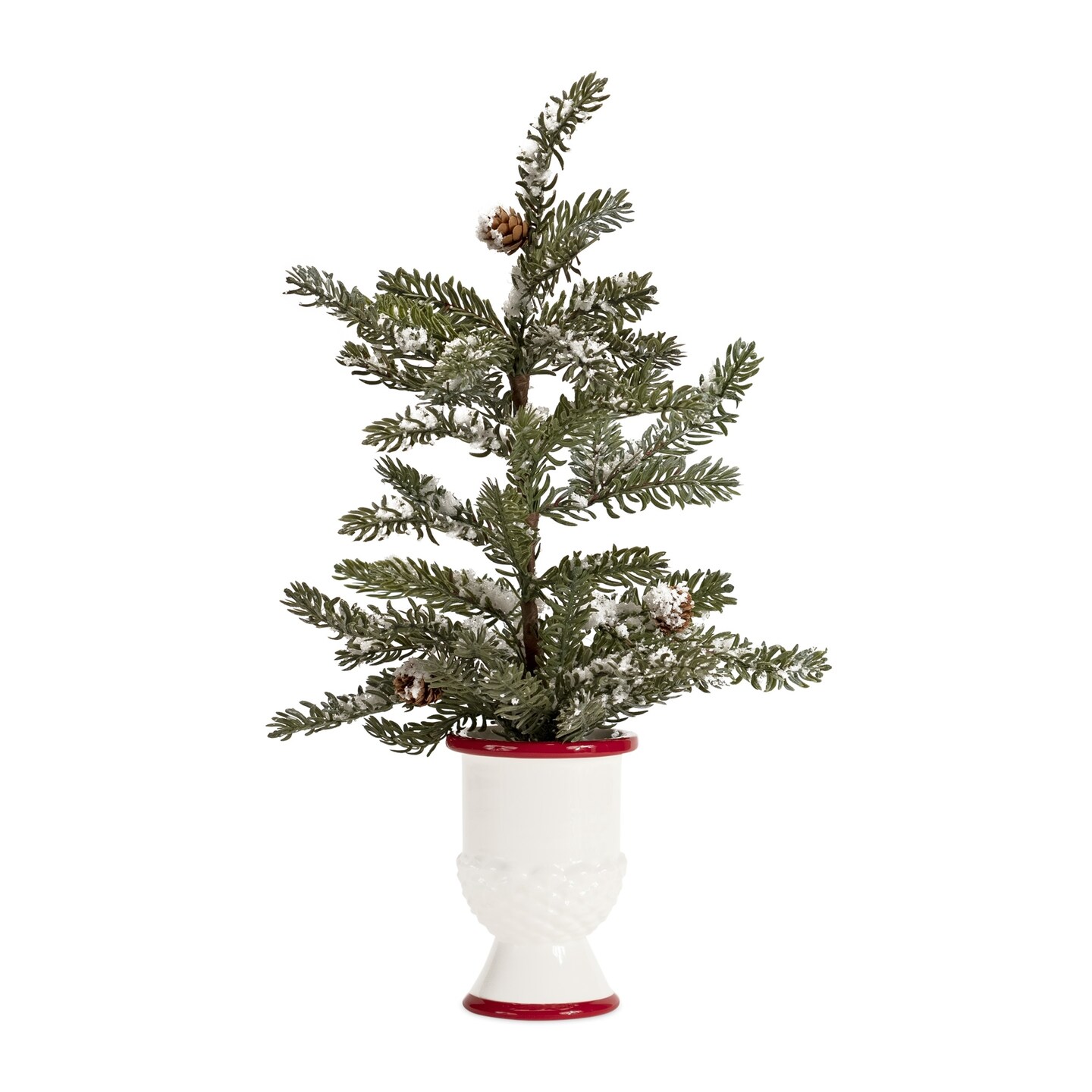 Melrose Set of 2 Potted Frosted Pine Artificial Christmas Tree, Unlit ...