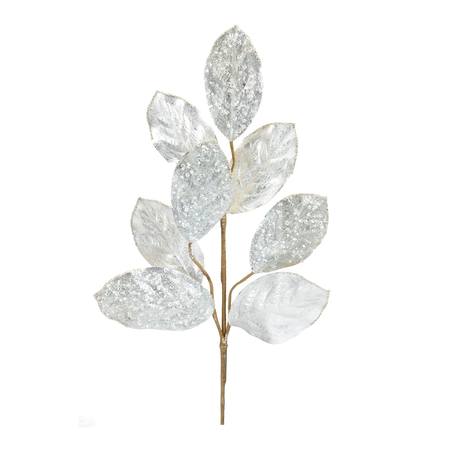 Melrose Set of 6 Silver Magnolia Leaf Christmas Artificial Sprays 28 ...