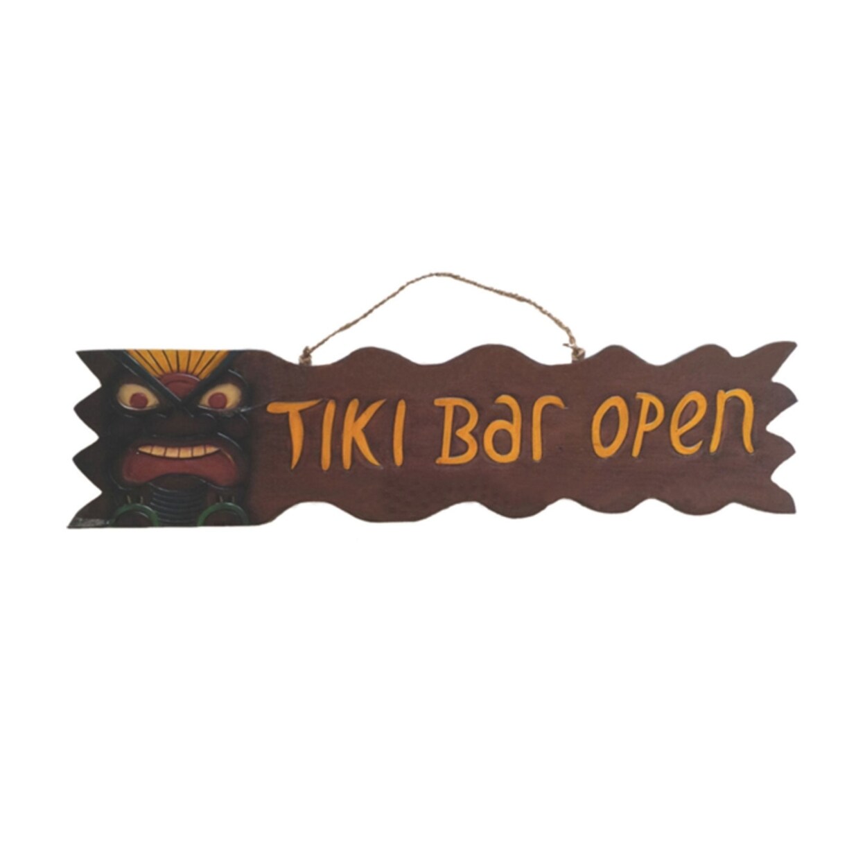 RAM Outdoor Decor Poly resin Hand-Painted Tiki Bar Open Wall Art Sign ...