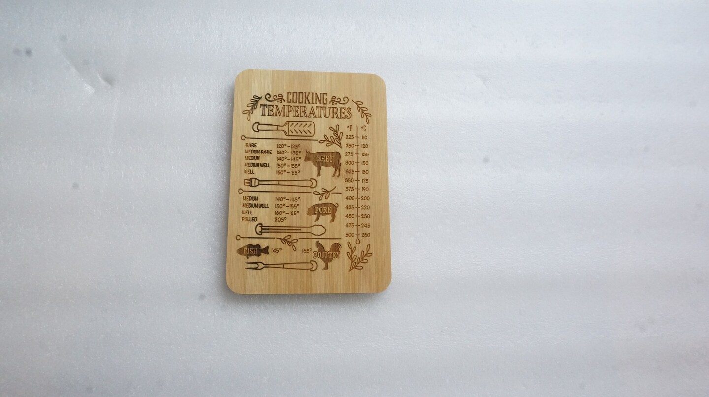 Cooking temperatures bamboo cutting board, small charcuterie board ...