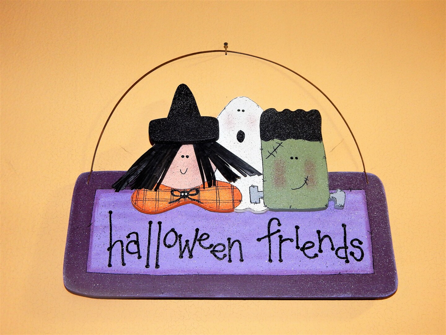 Halloween Decoration with Witch, Ghost, and Frankenstein, Wood ...