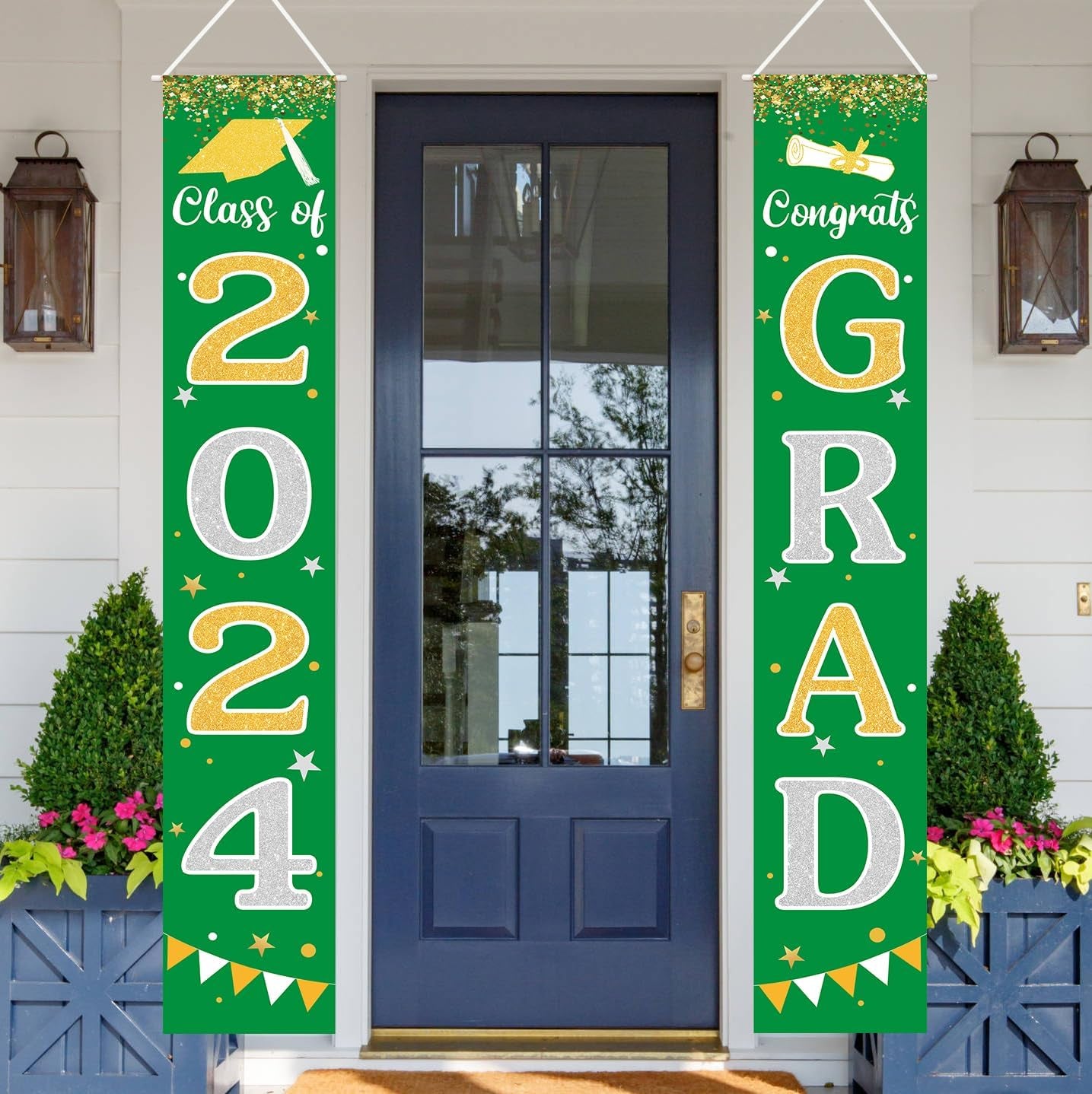 Graduation Decorations 2024 GRAD Banner Black Graduation Party ...