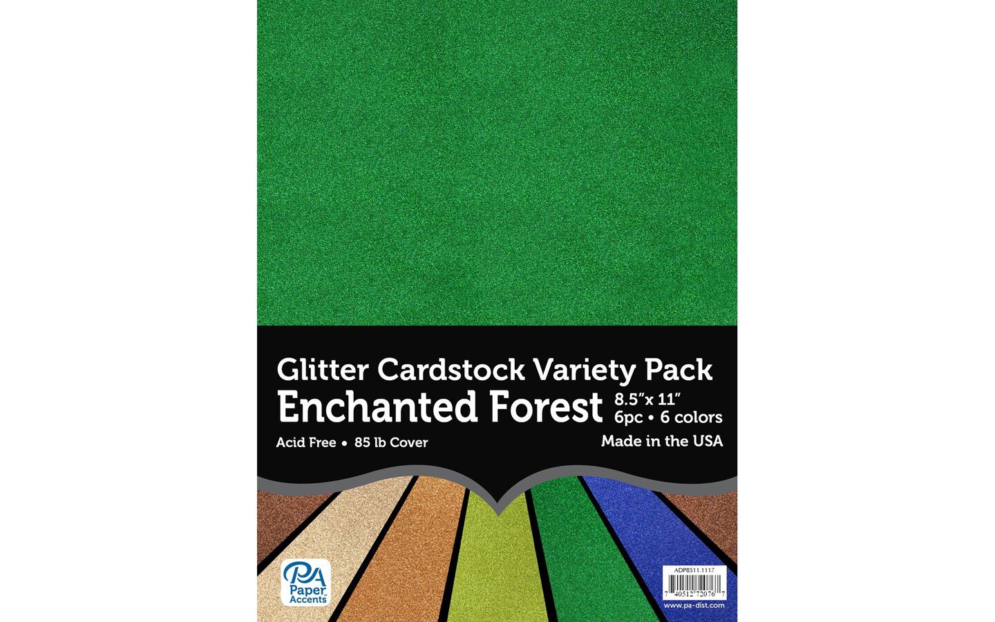 PA Paper Accents Glitter Variety Pack Cardstock 8.5" x 11" Enchanted ...
