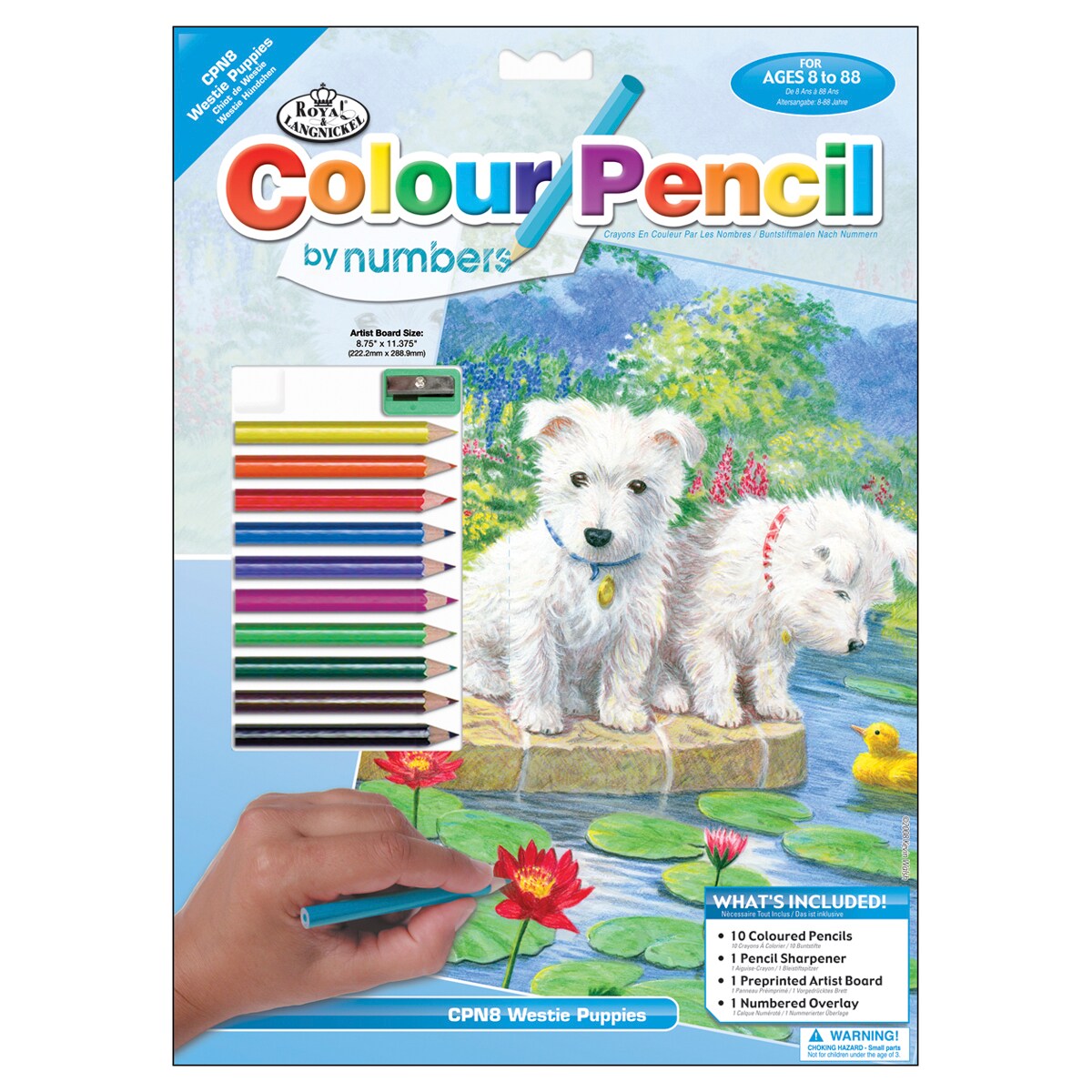 Royal & Langnickel Color Pencil By Number Kit 8.75"X11.75"-Westie Pups ...