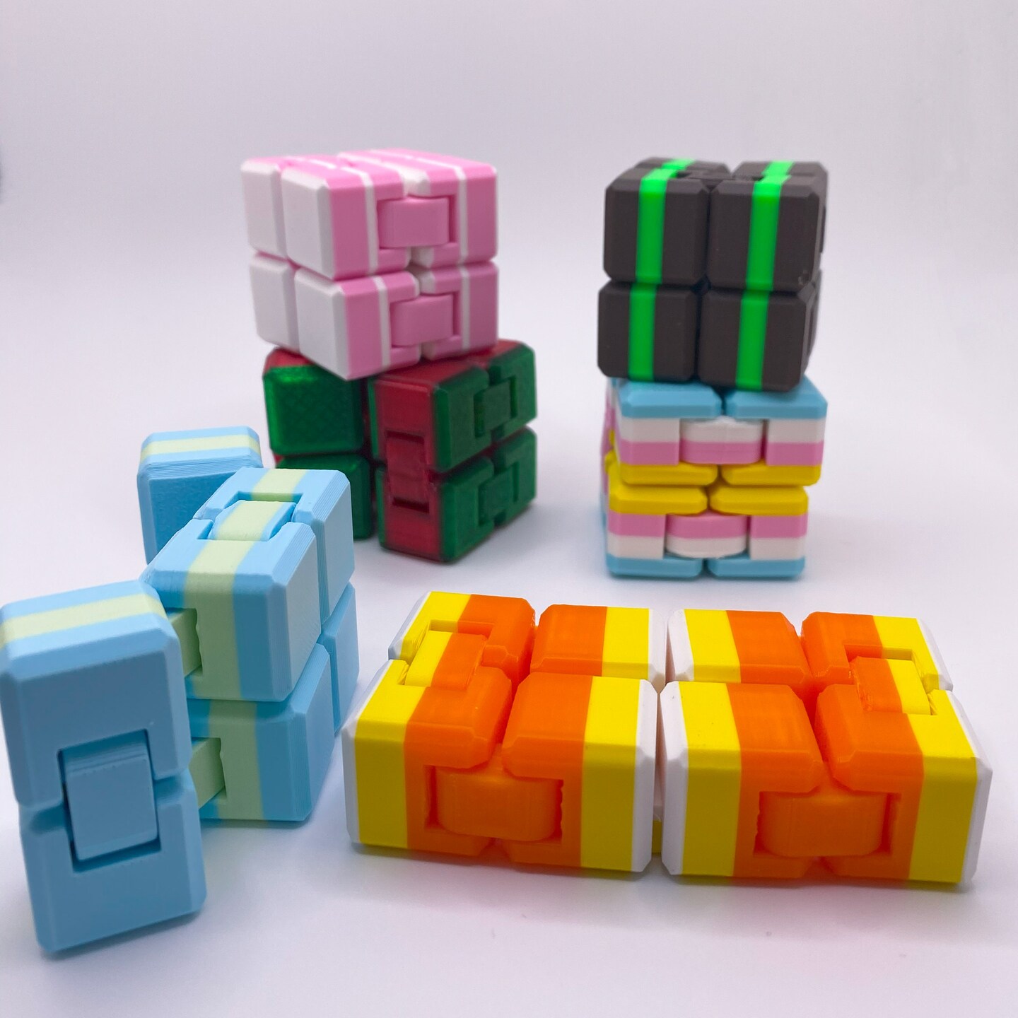 Candy colored infinity cube - 3D printed silent, discreet fidgets ...