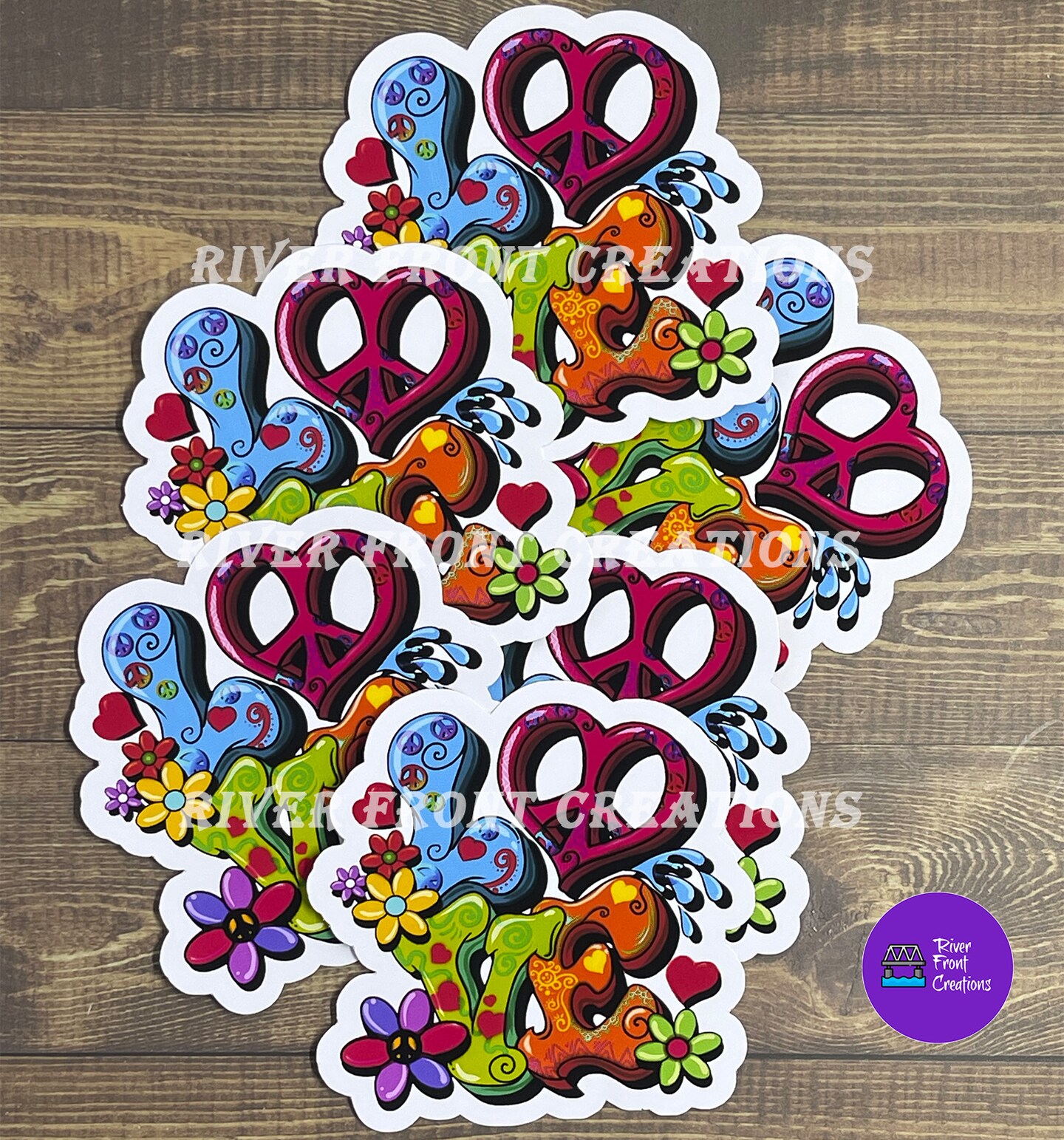 Love Sticker, Hippie, Flower Power, Sticker, permanent vinyl, UV ...