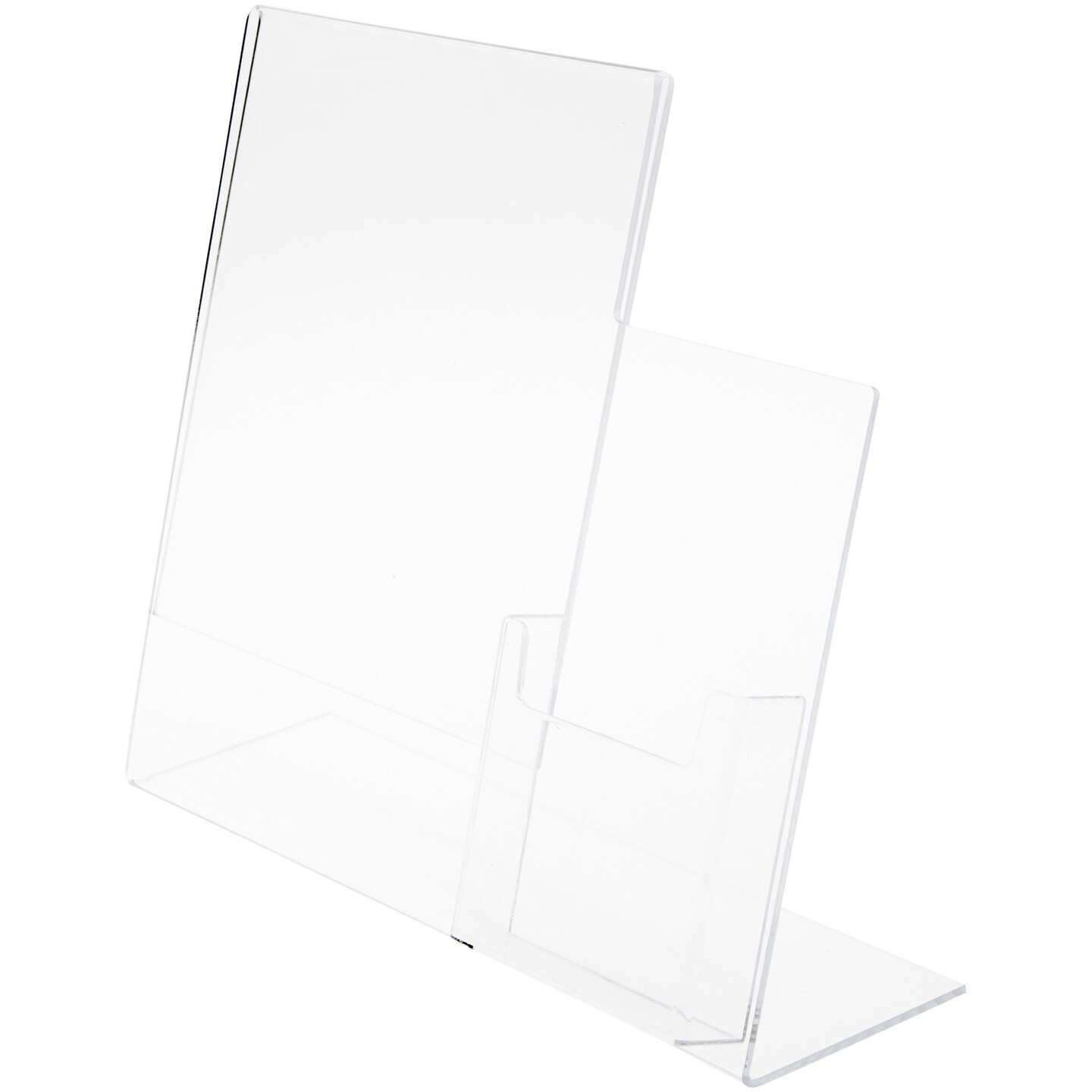 Plymor Clear Acrylic Slanted-Back Countertop Sign Holder with Tri-Fold ...