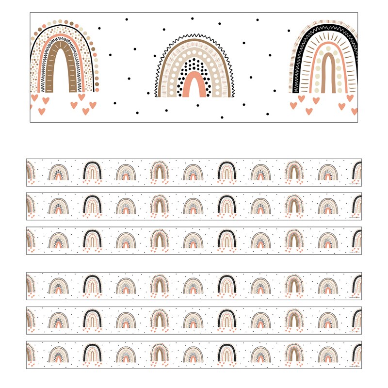 Simply Stylish Boho Rainbows Straight Borders, 36 Feet Per Pack, 6 ...
