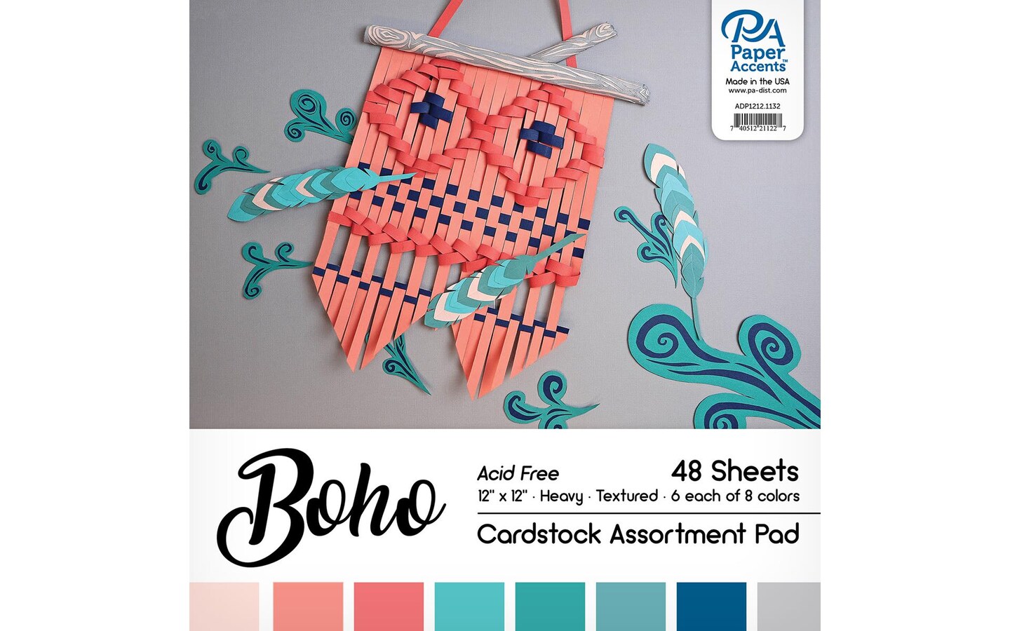 Cardstock Pad 12x12 48pc Boho Assortment | Michaels