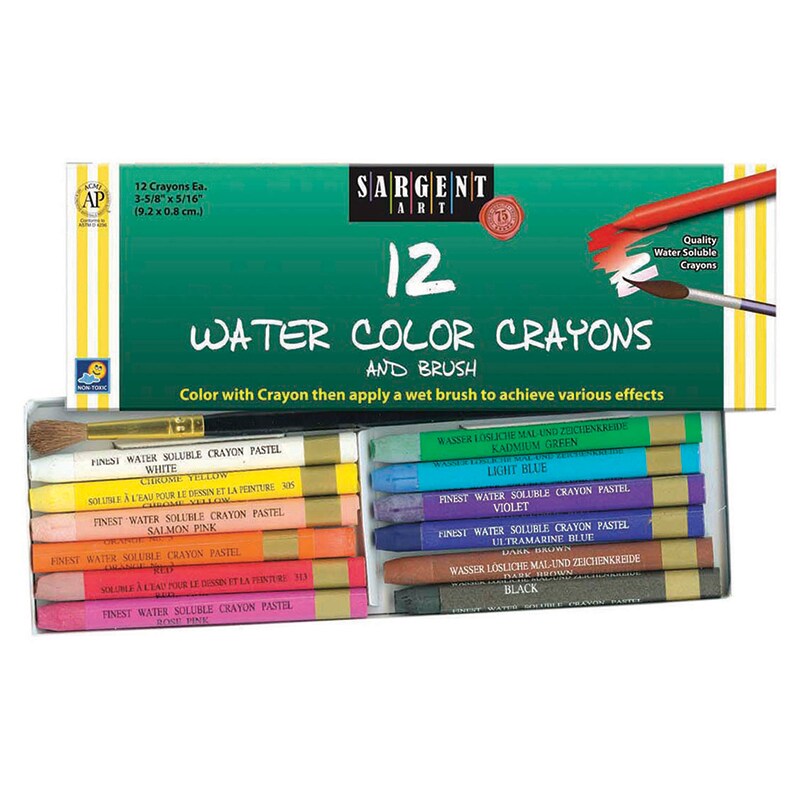 Watercolor Crayons, 12 Colors with Brush | Michaels