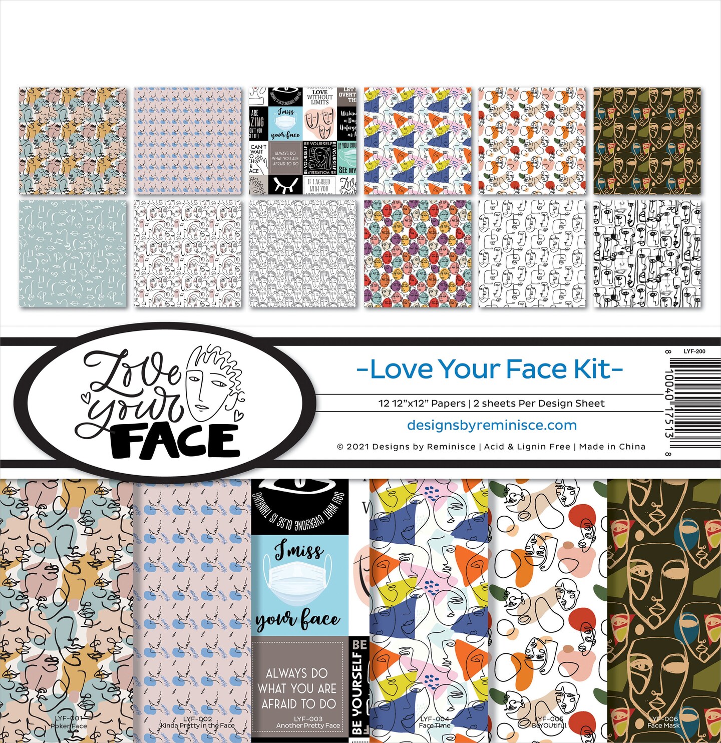 Reminisce Collection Kit 12"X12"-Love Your Face | Michaels