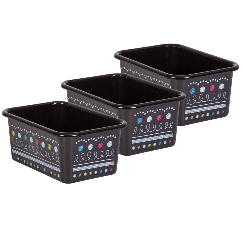 Chalkboard Brights Small Plastic Storage Bin, Pack of 3 | Michaels