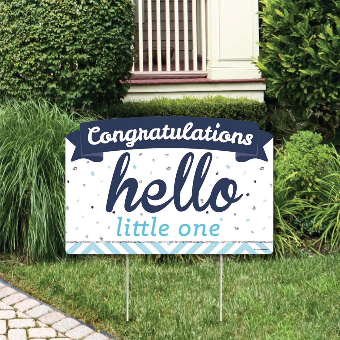 Big Dot of Happiness Hello Little One - Blue and Silver - Boy Baby ...