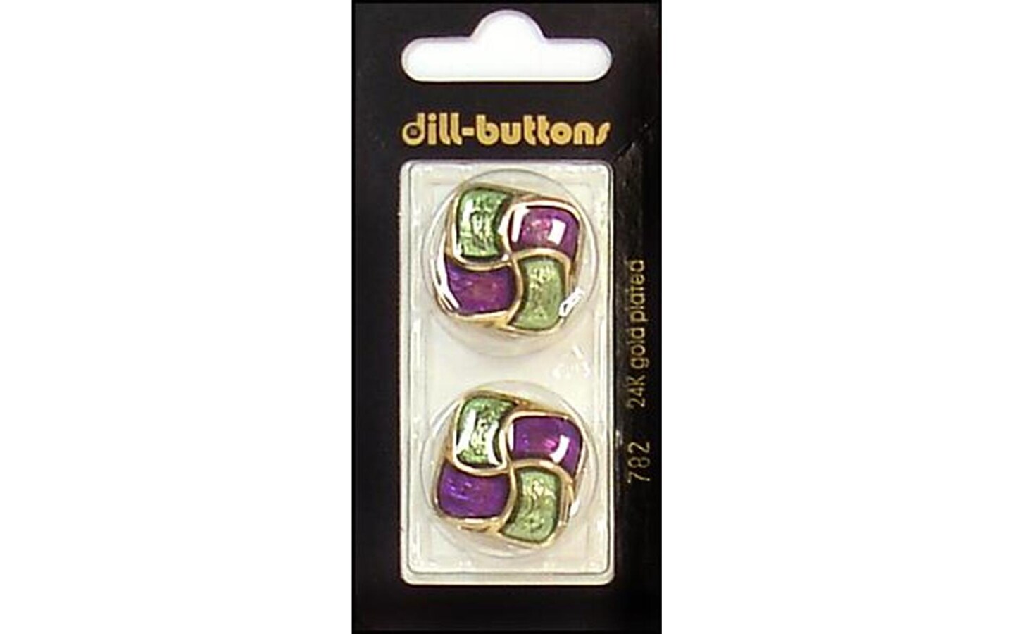 Dill Buttons 25mm 2pc Shank Enamel Purple/Green | Michaels