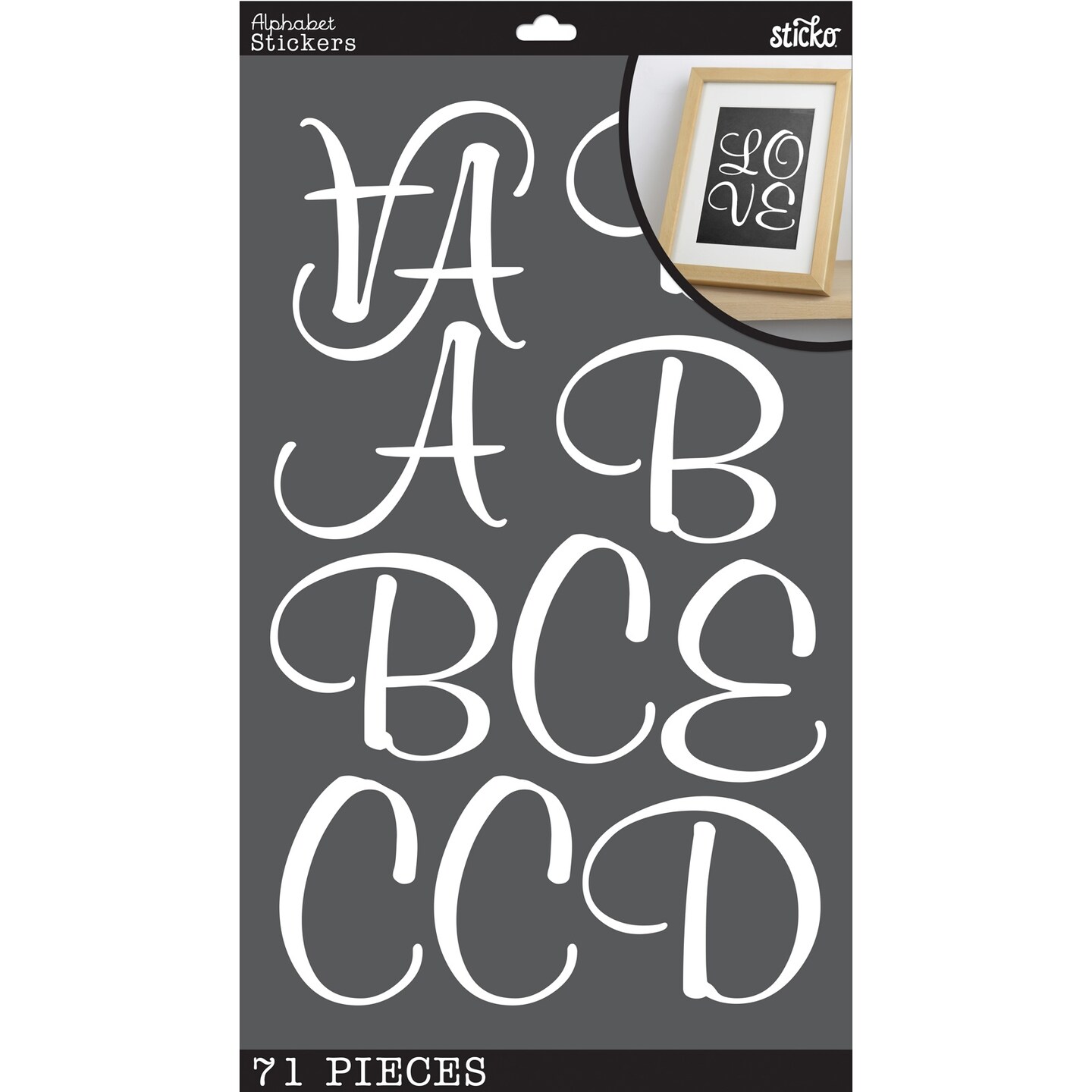 Sticko Alphabet Stickers-White Script Poster | Michaels