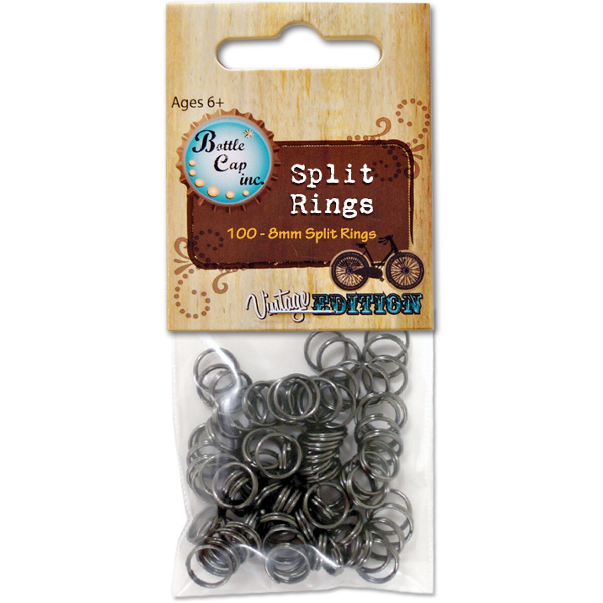 BCI Crafts Vintage Split Rings 8mm 100/Pkg-Black | Michaels