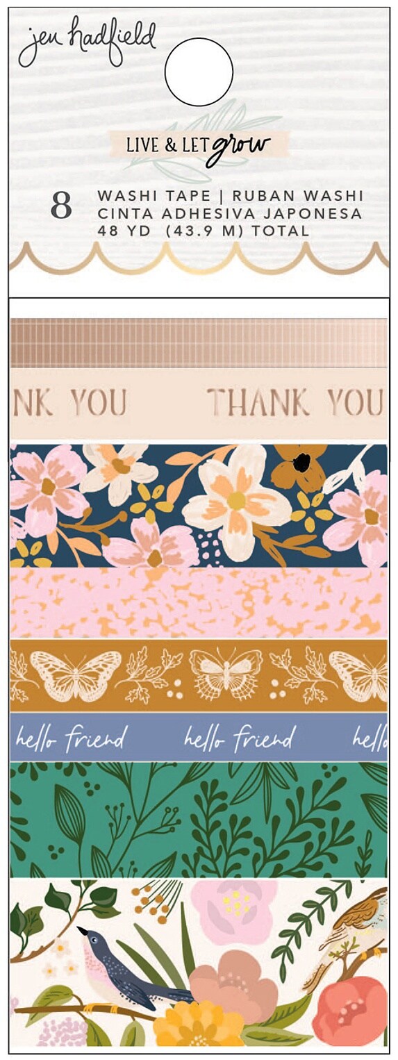 Jen Hadfield Live & Let Grow Washi Tape 8/Pkg-W/Gold Foil | Michaels