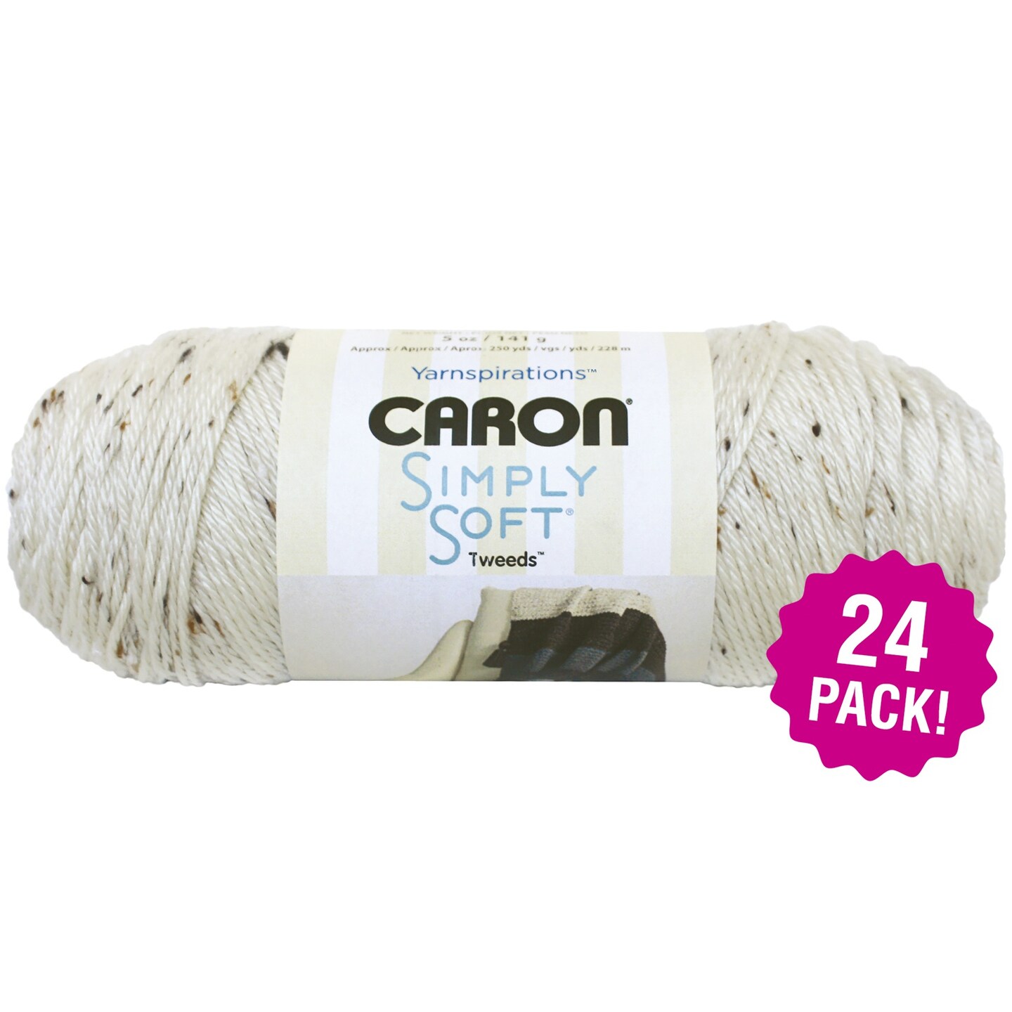 Multipack of 24 - Caron Simply Soft Tweeds Yarn-Off White | Michaels