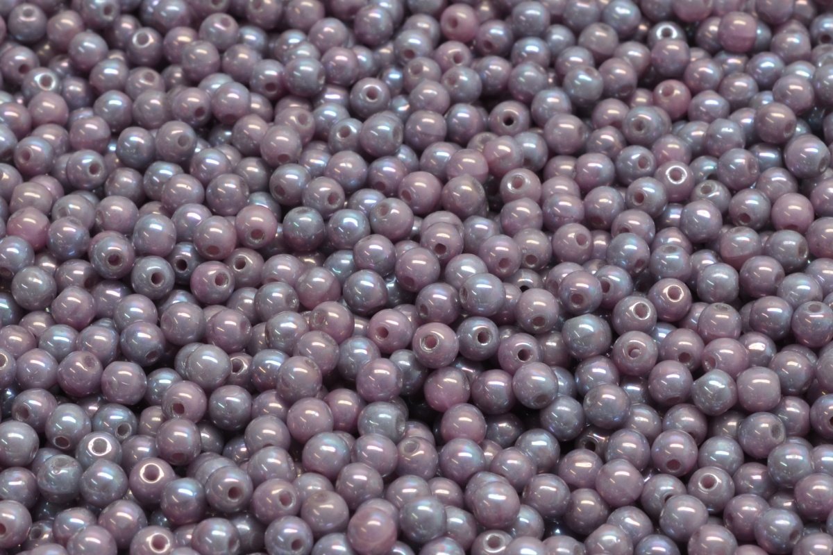 3mm Czech Round Druk Bead, Opaque Light Pink Nebula, 50 pieces | Michaels