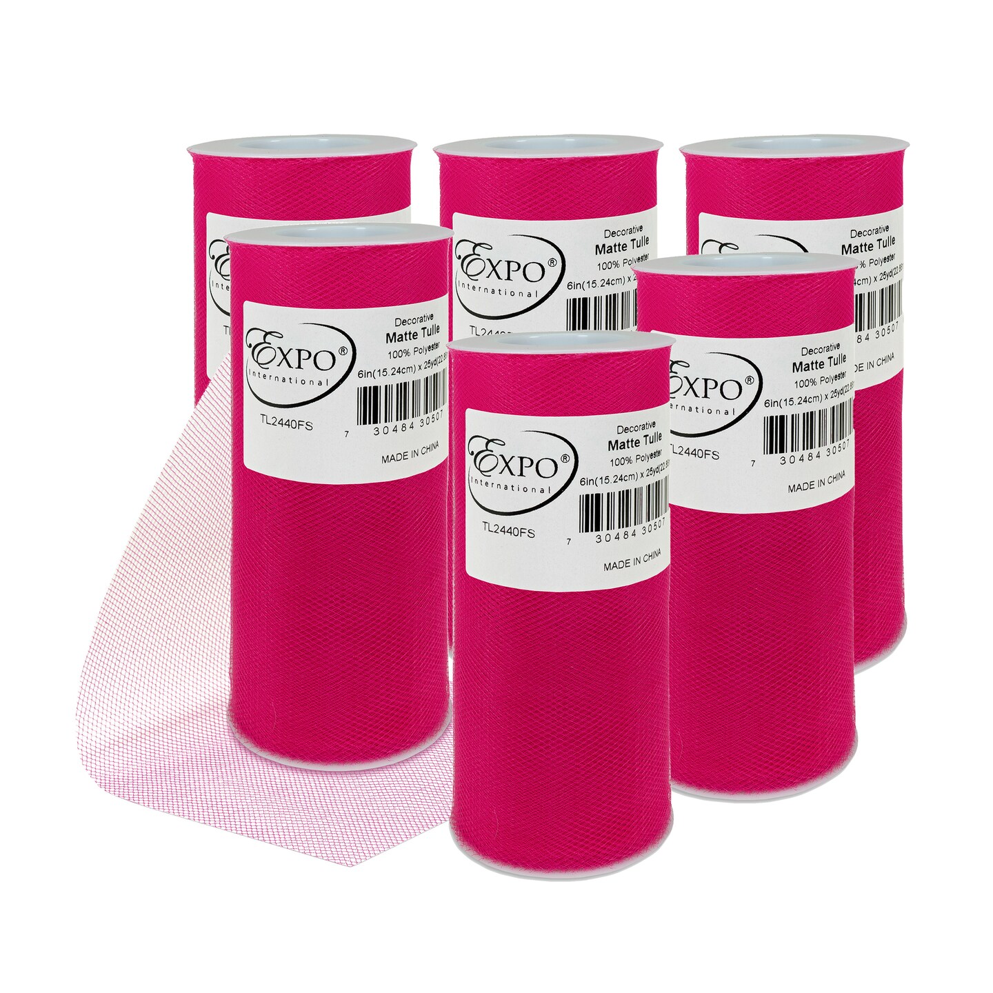 Pack of 6 Decorative Matte Tulle Spool of 6 Inch X 25 Yards | Michaels