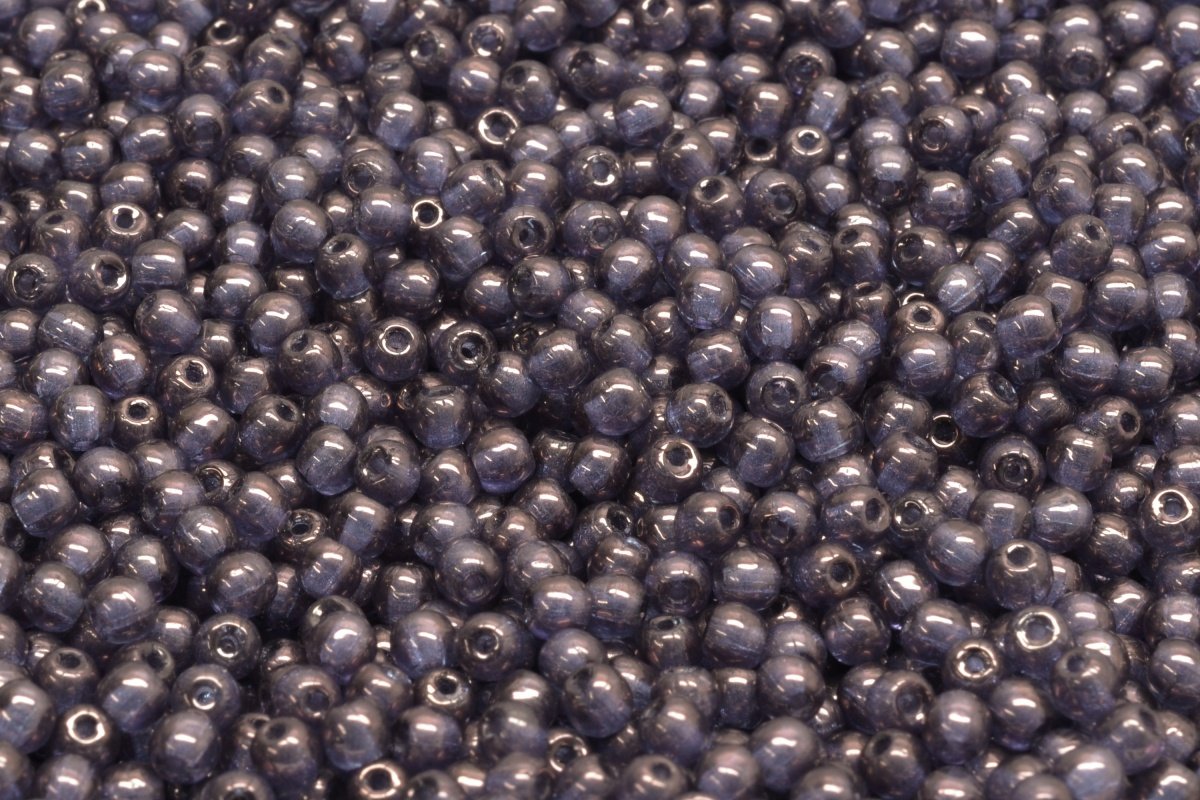 3mm Czech Round Druk Bead, Transparent Amethyst Luster, 50 pieces ...