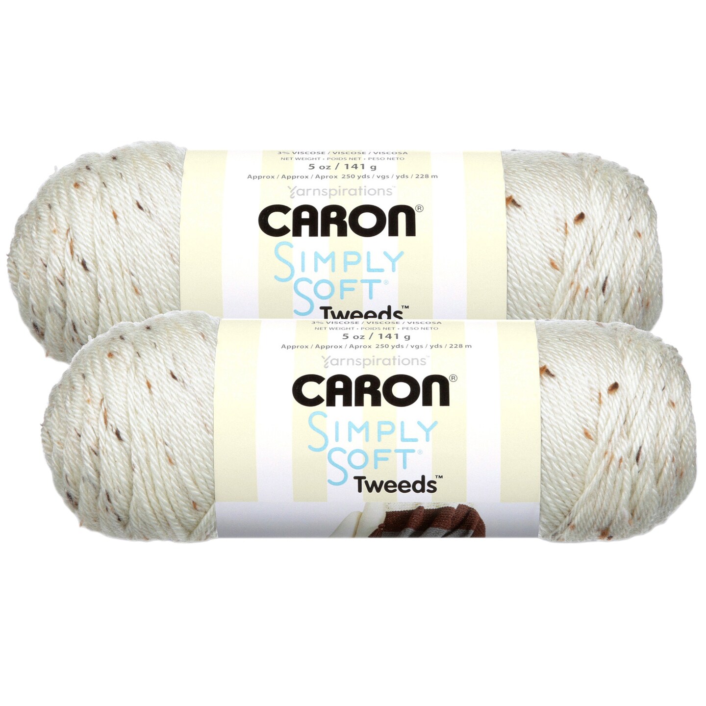 (Pack of 2) Caron Simply Soft Tweeds Yarn-Off White | Michaels