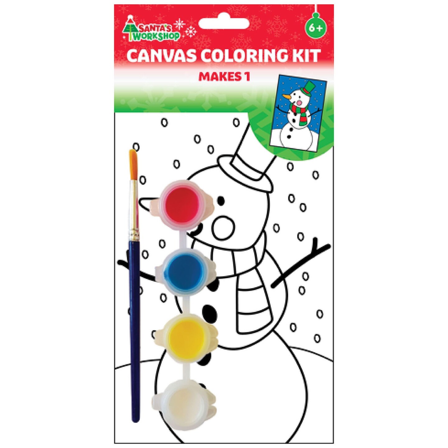 Colorbok Santa's Workshop Canvas Coloring Kit 4"X6"-Snowman | Michaels
