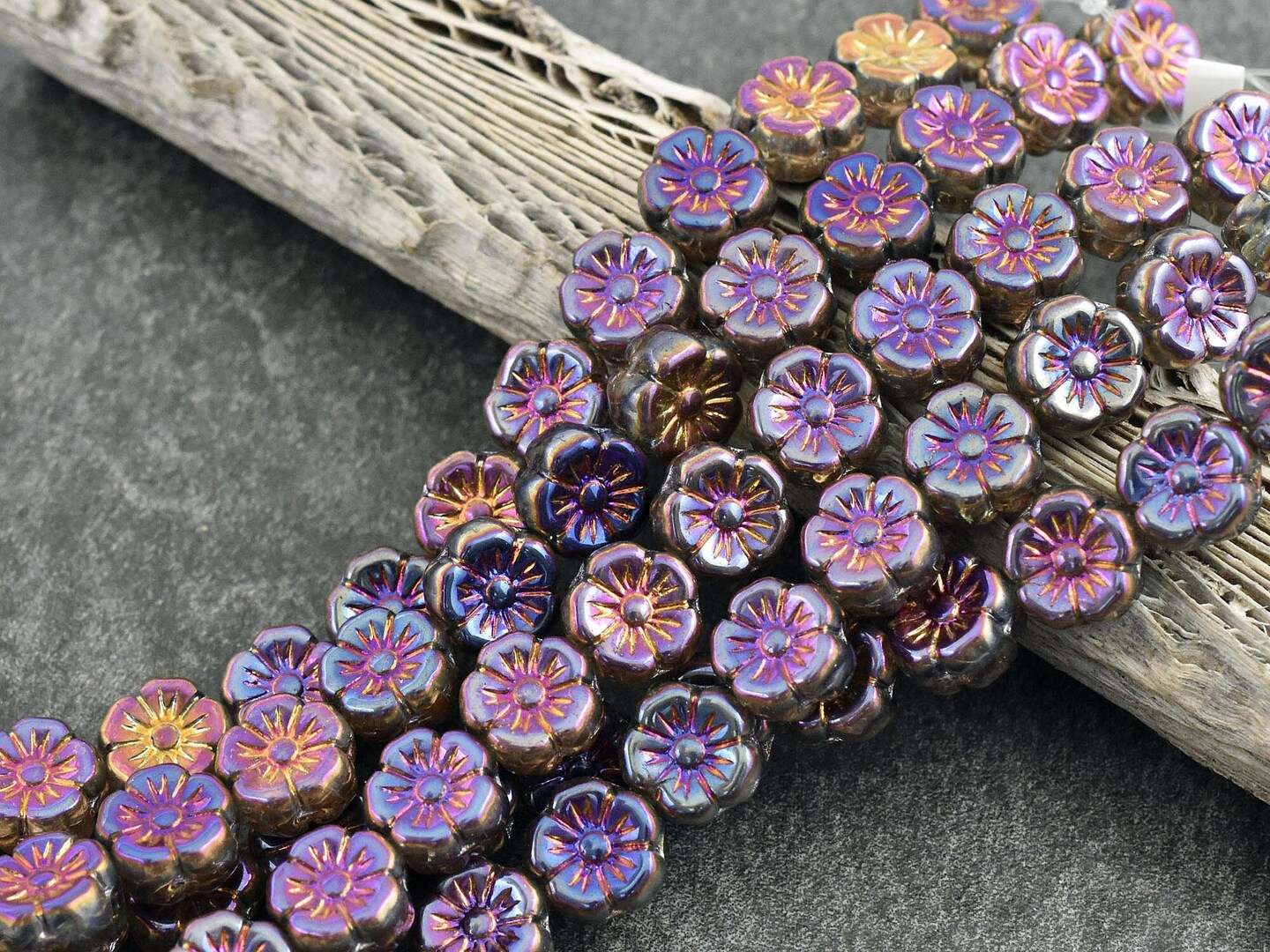 *12* 10mm Metallic Volcano Hawaiian Flower Beads | Michaels