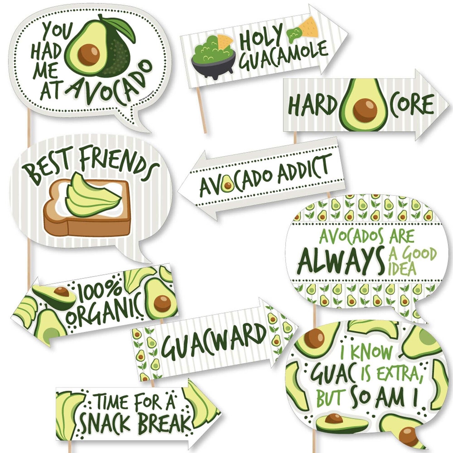 Big Dot of Happiness Funny Hello Avocado - Fiesta Party Photo Booth ...
