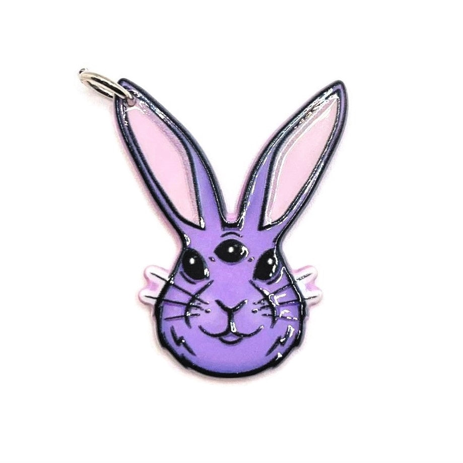1, 4 or 20 Pieces: Creepy Easter Three-Eyed Purple Bunny Charms ...