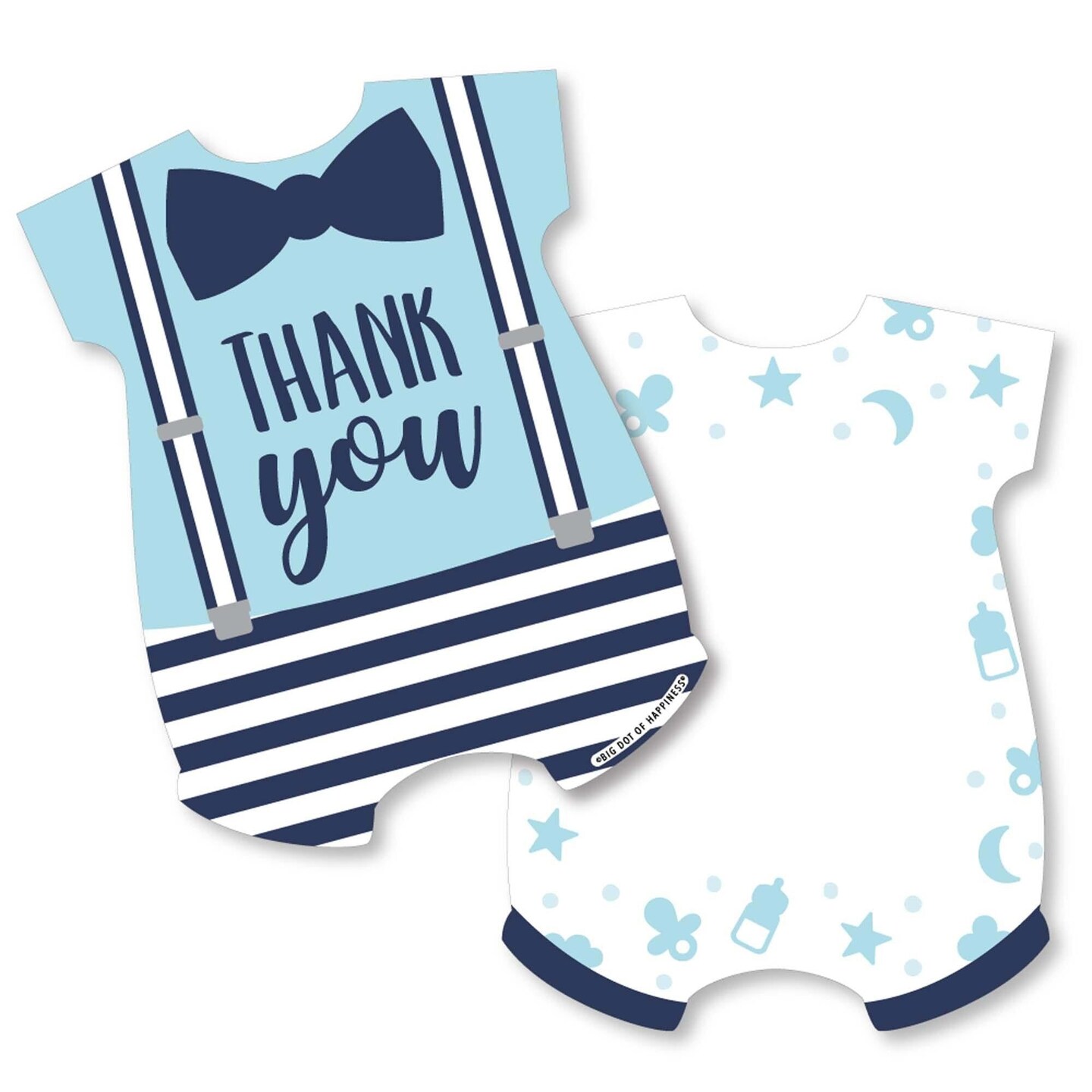Big Dot of Happiness It's a Boy - Shaped Thank You Cards - Blue Baby ...