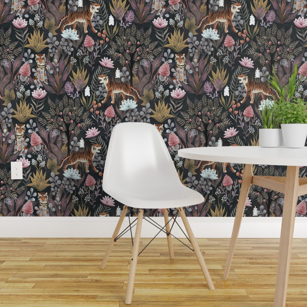 Pre-Pasted Wallpaper 2FT Wide Jungle Tiger Animalier Rousseau ...