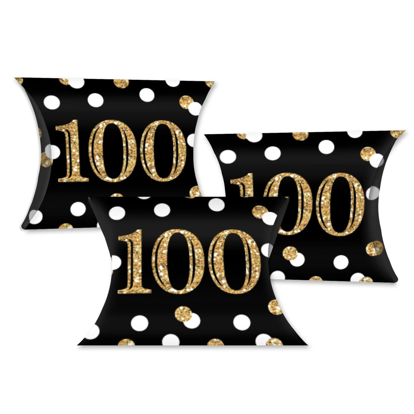 Big Dot of Happiness Adult 100th Birthday - Gold - Favor Gift Boxes ...