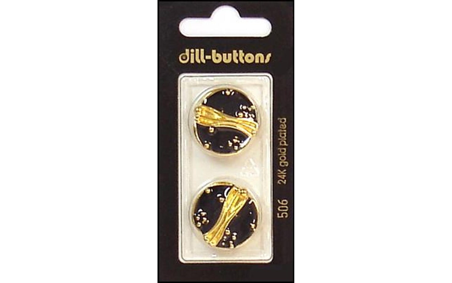 Dill Buttons 22Mm 2Pc Shank Enamel Black/Gold | Michaels