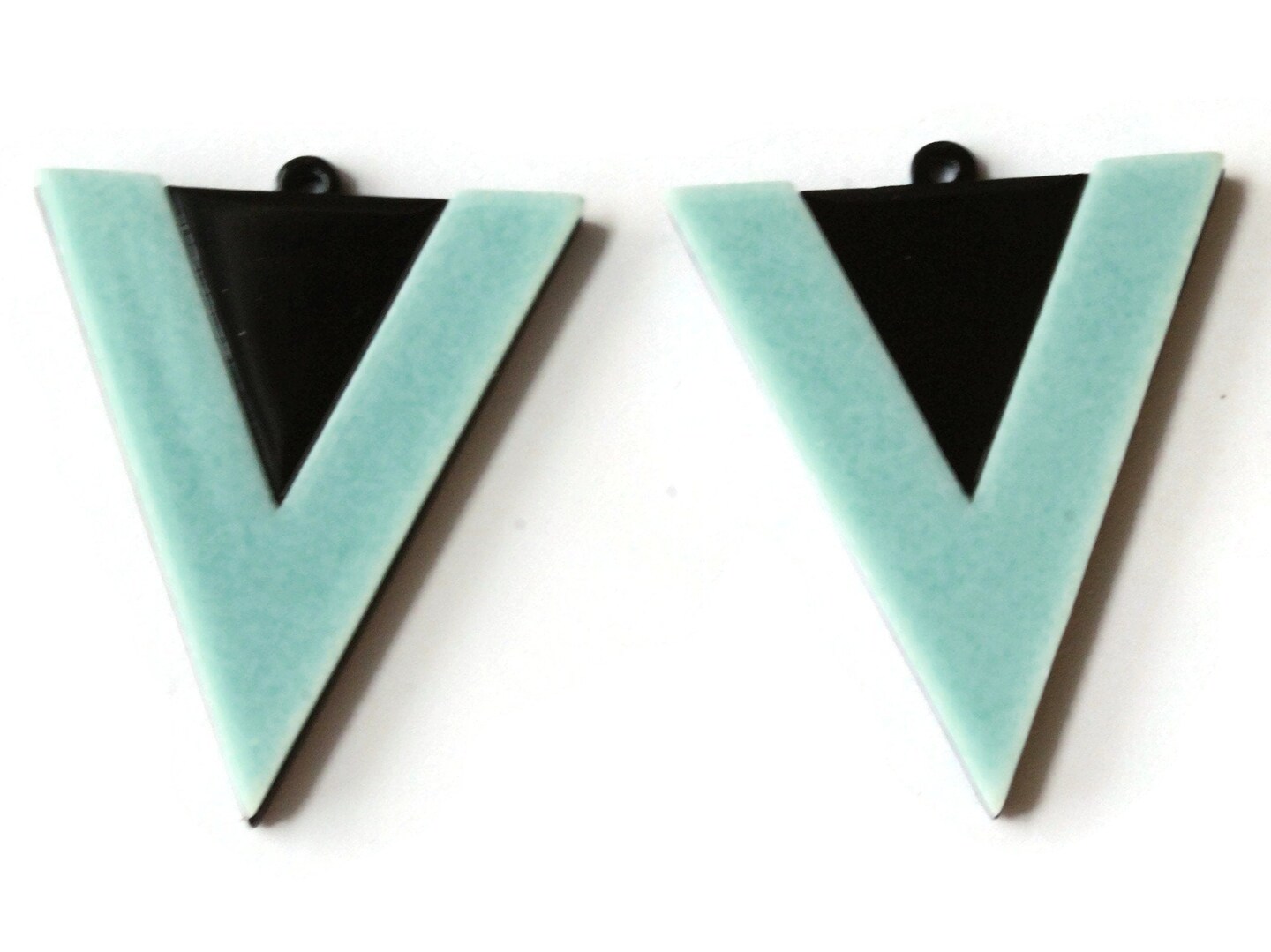 2 42mm Blue and Black Resin Triangle Pendants | Michaels